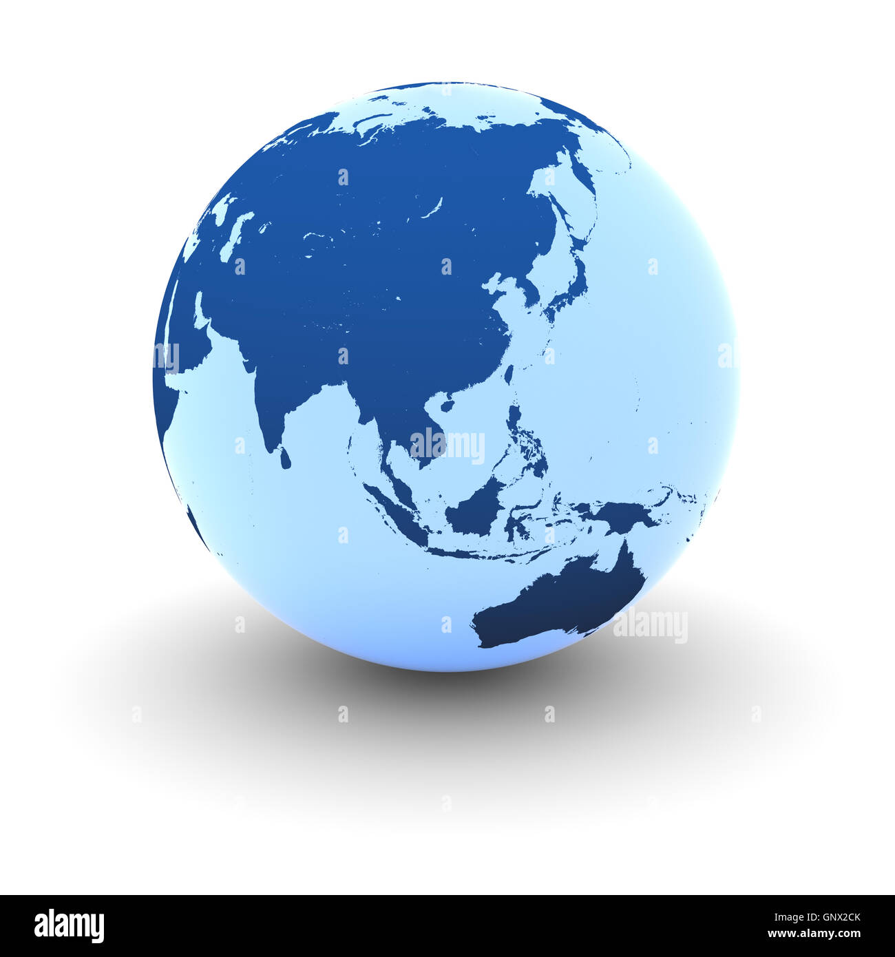 Blue earth globe asia hi-res stock photography and images - Alamy