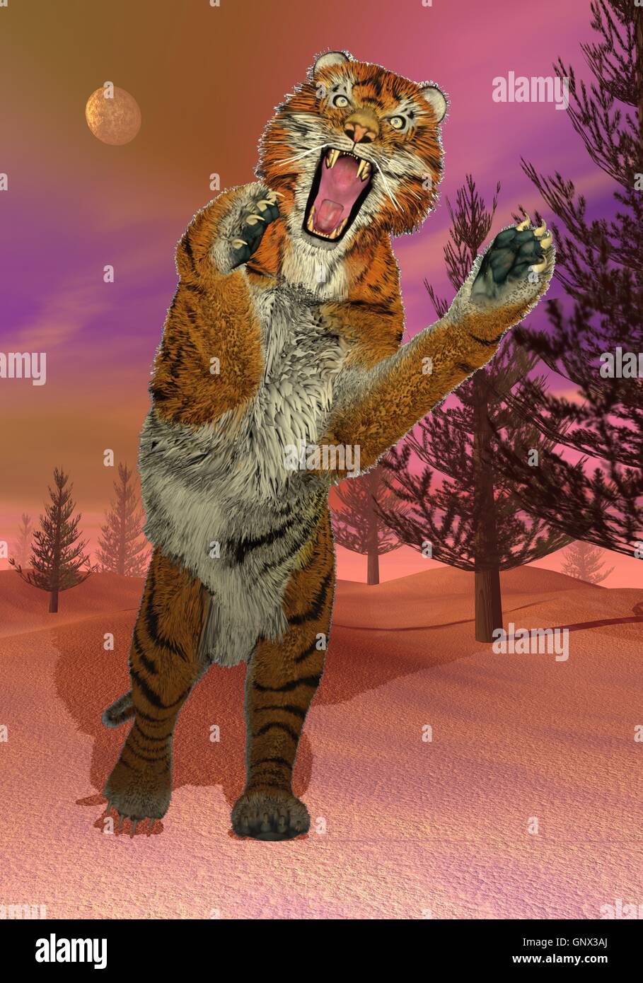 Tiger Attacking High Resolution Stock Photography and Images - Alamy
