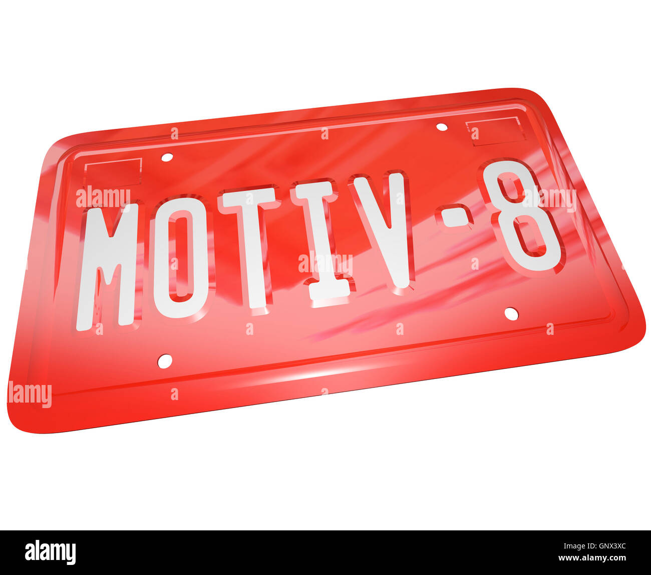 Motivate Red License Plate for Encouraging Team to Succeed Stock Photo ...