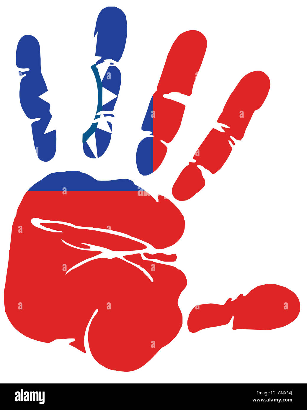 taiwan flag handprint Stock Photo - Alamy