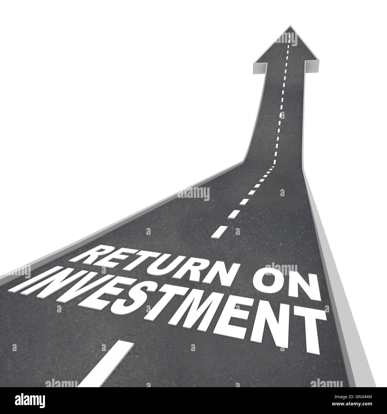 Return on Investment Road Leading Up to Improvment Growth Stock Photo ...