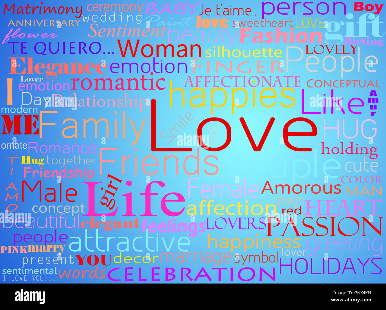 Seamless pattern made from words which relate with word love Stock ...