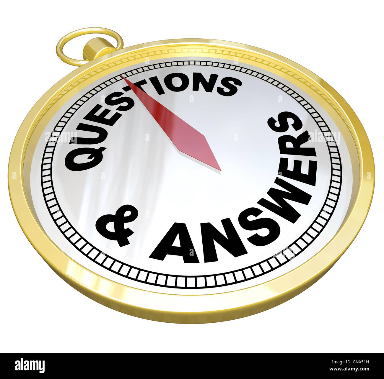 Compass - Questions and Answers Help Assistance Stock Photo - Alamy