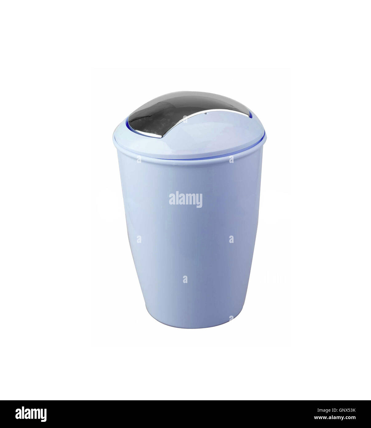 green trash bin over a white background Stock Photo - Alamy