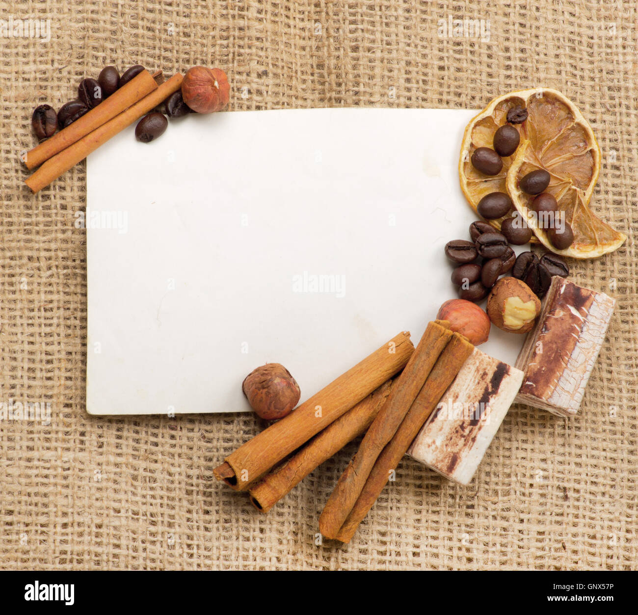 old paper for recipes and spices closeup Stock Photo - Alamy