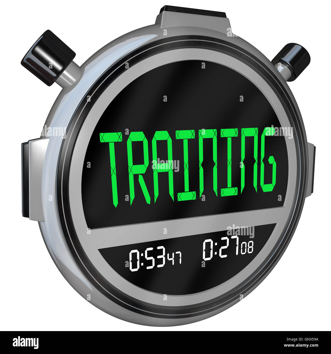 Training Word on Stopwatch Timer Prepare and Train for Sports Stock ...