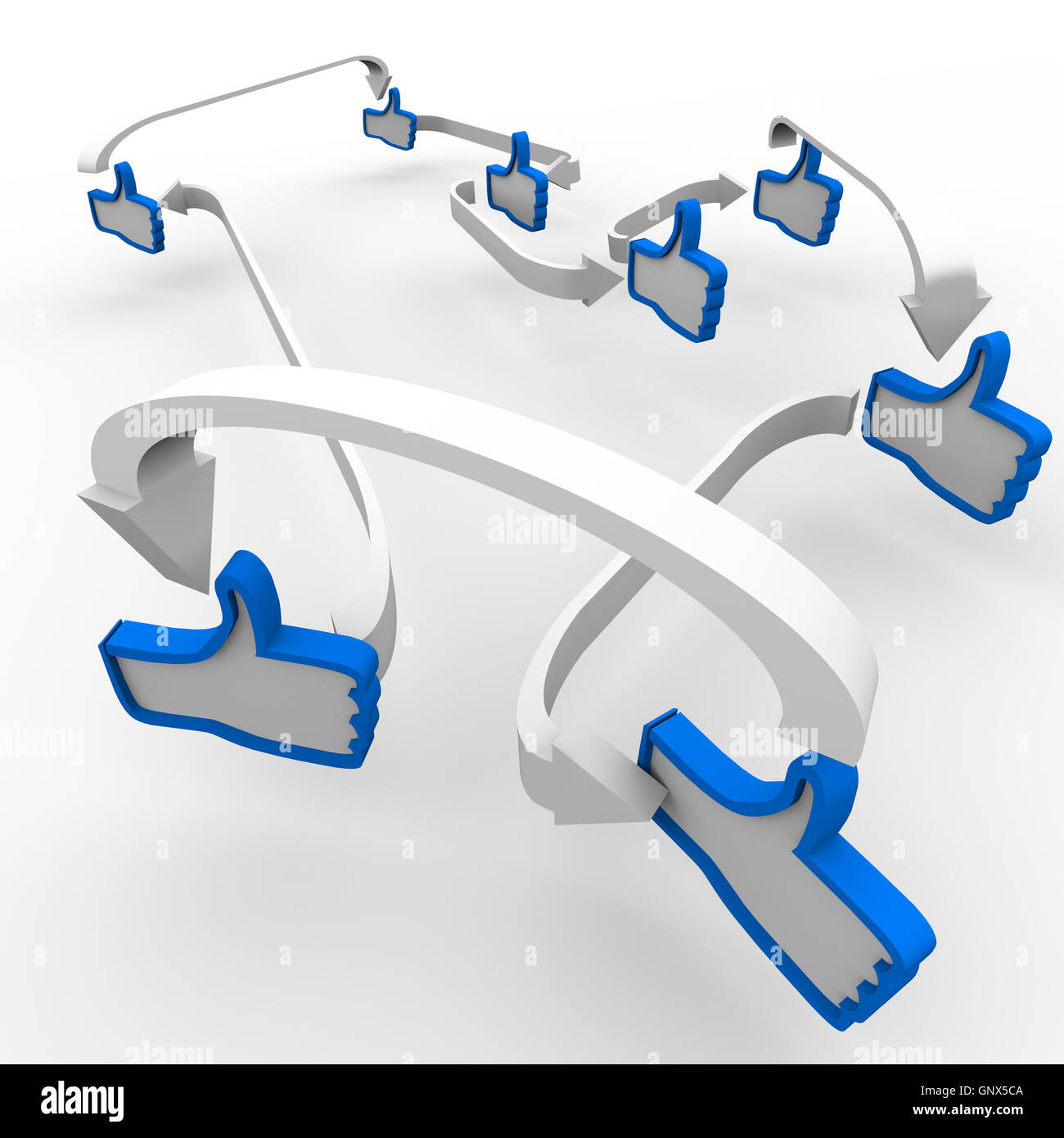 Thumb Up Like Connected Symbols Communication Stock Photo - Alamy