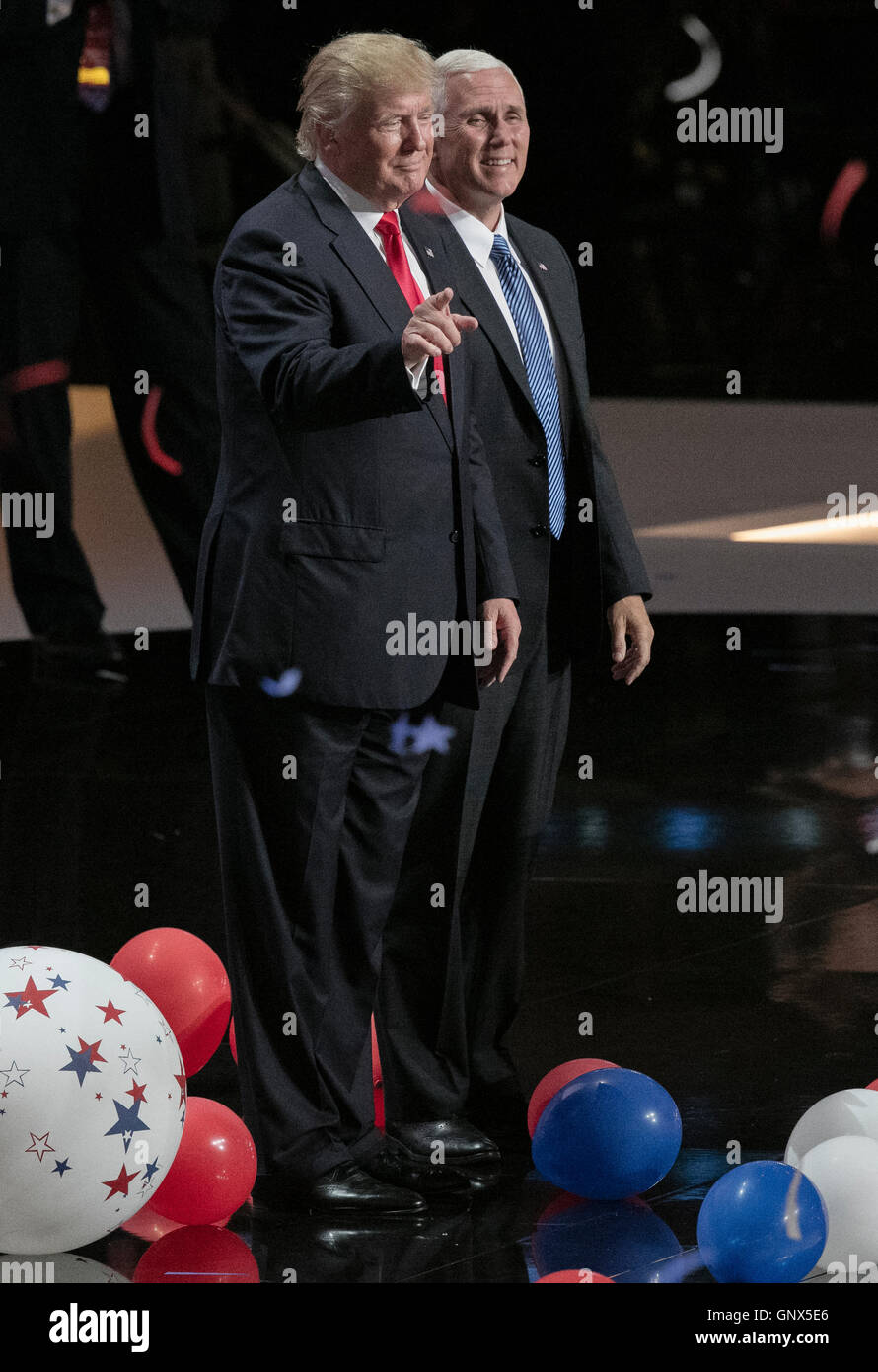 Cleveland Ohio, USA, 21th July, 2016 Donald Trump and Mike Pence at the ...