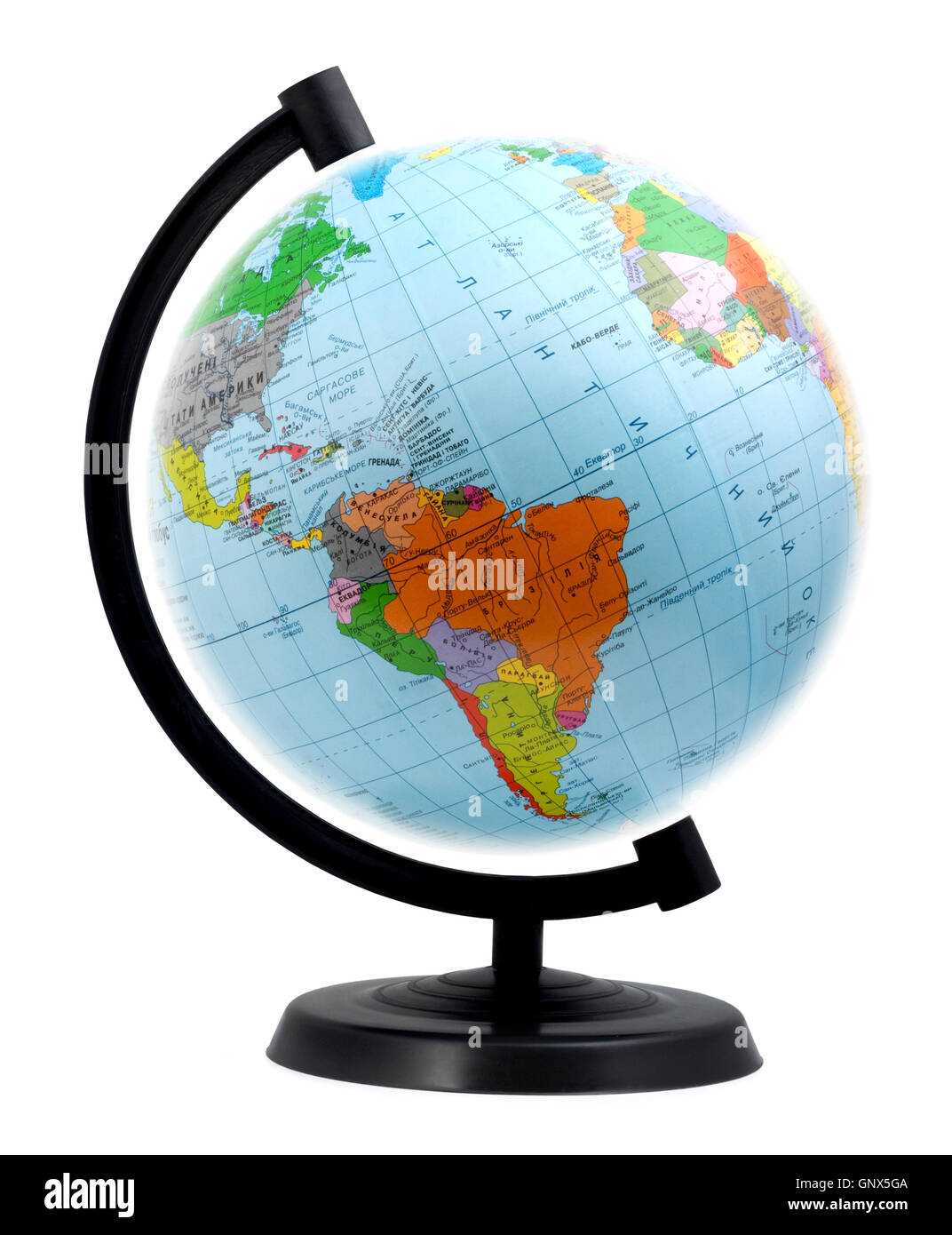 Globe topography map Cut Out Stock Images & Pictures - Alamy