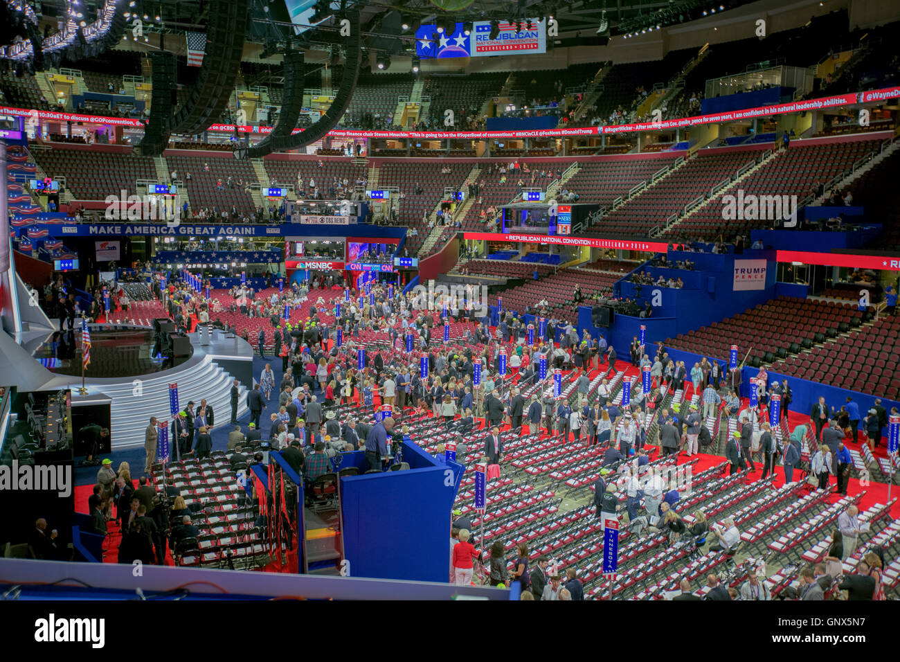 Cleveland, Ohio, USA, 18th July, 2016 Interior of the Quicken Arena ...