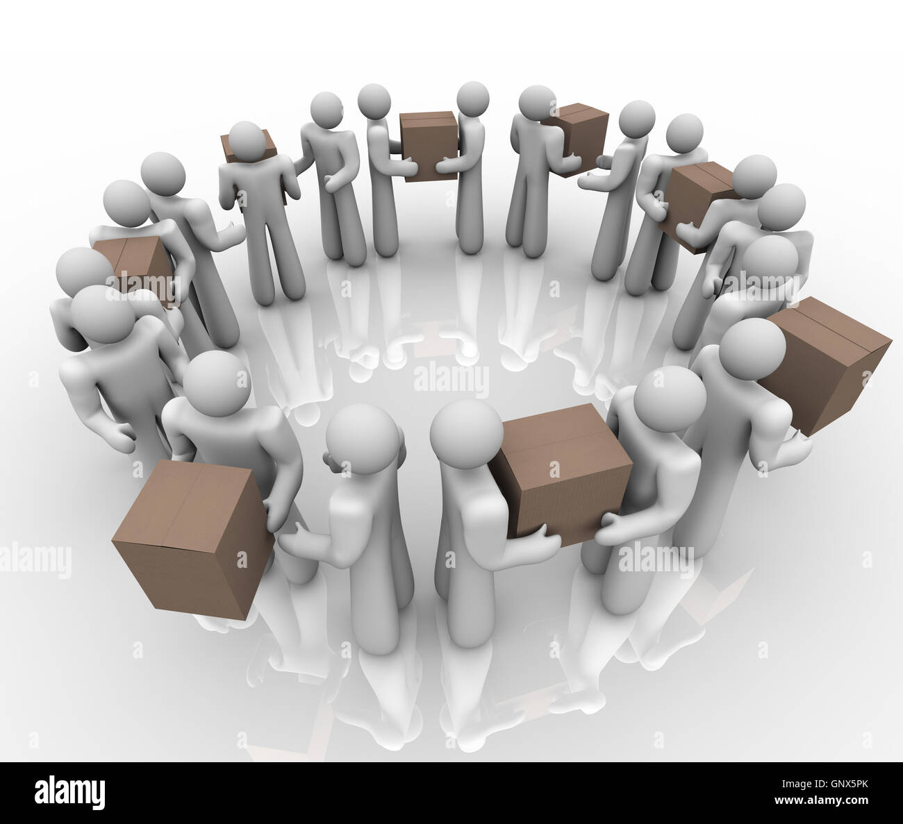 Shipping and Receiving Workers Delivering Packages Boxes Logisti Stock ...