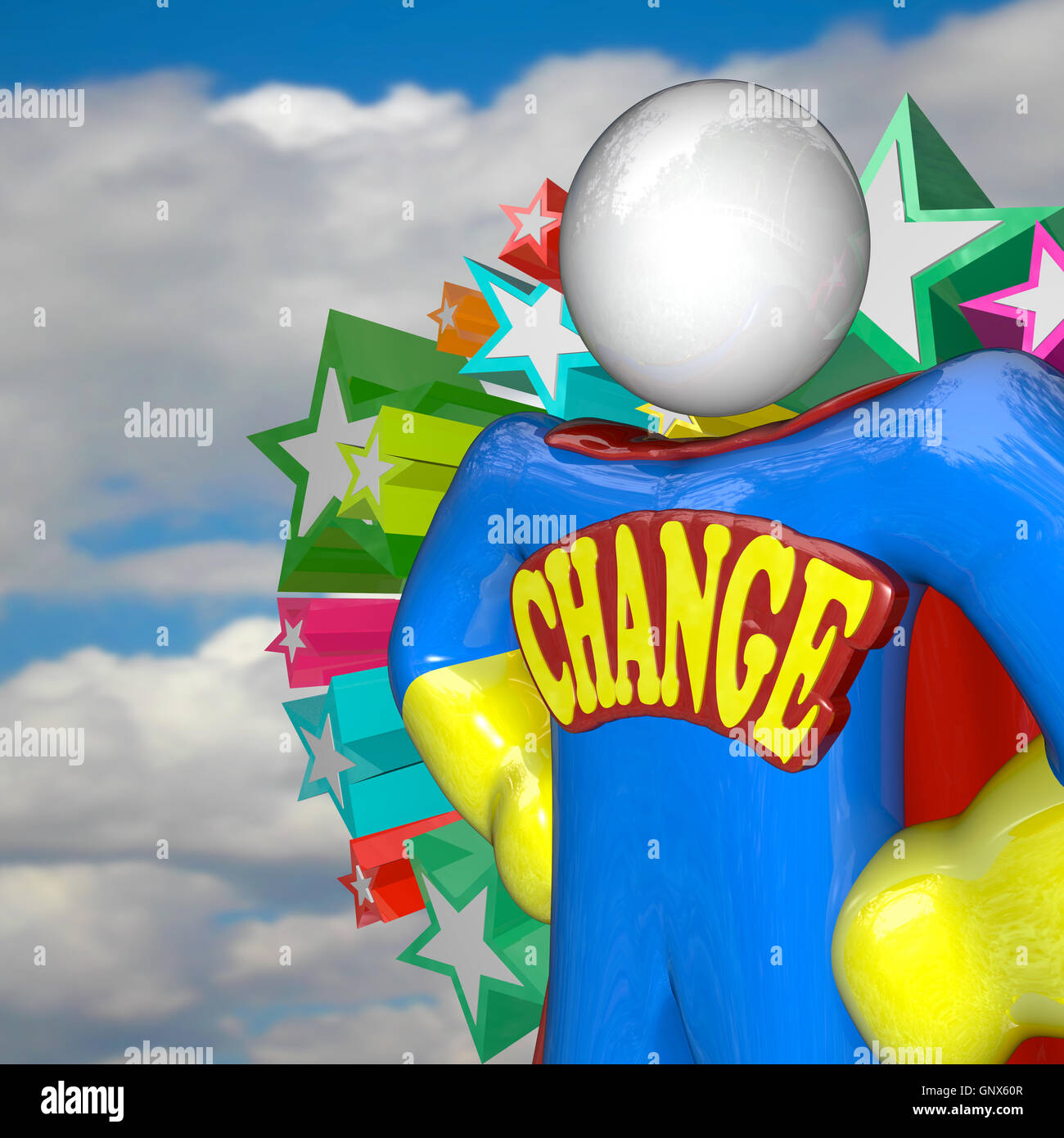 Change Superhero Looks to Future of Changing and Adapting Stock Photo ...