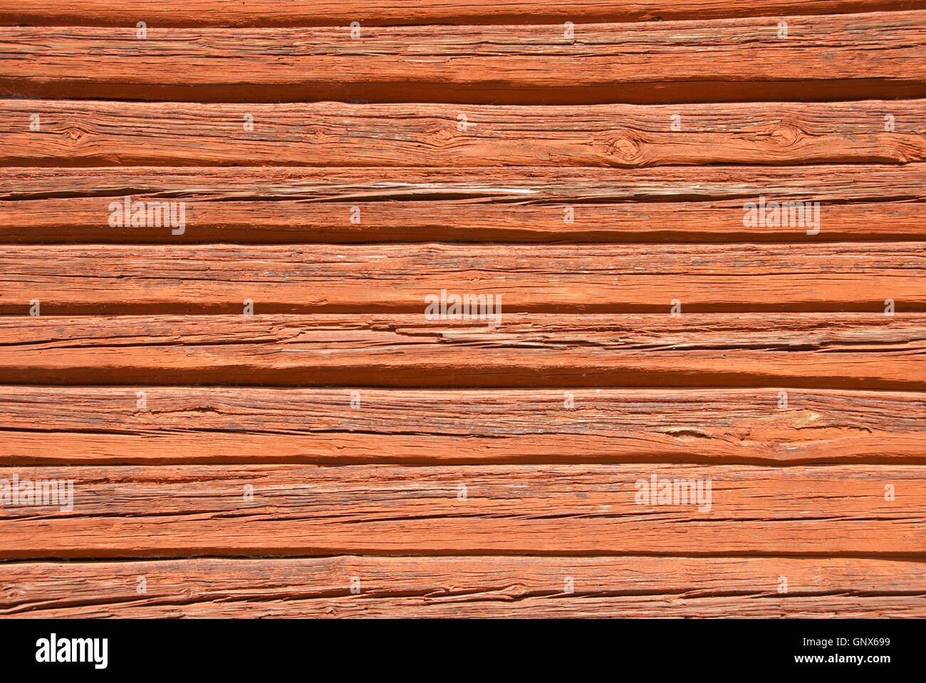Wooden wall painted with traditional Swedish red color Stock Photo - Alamy