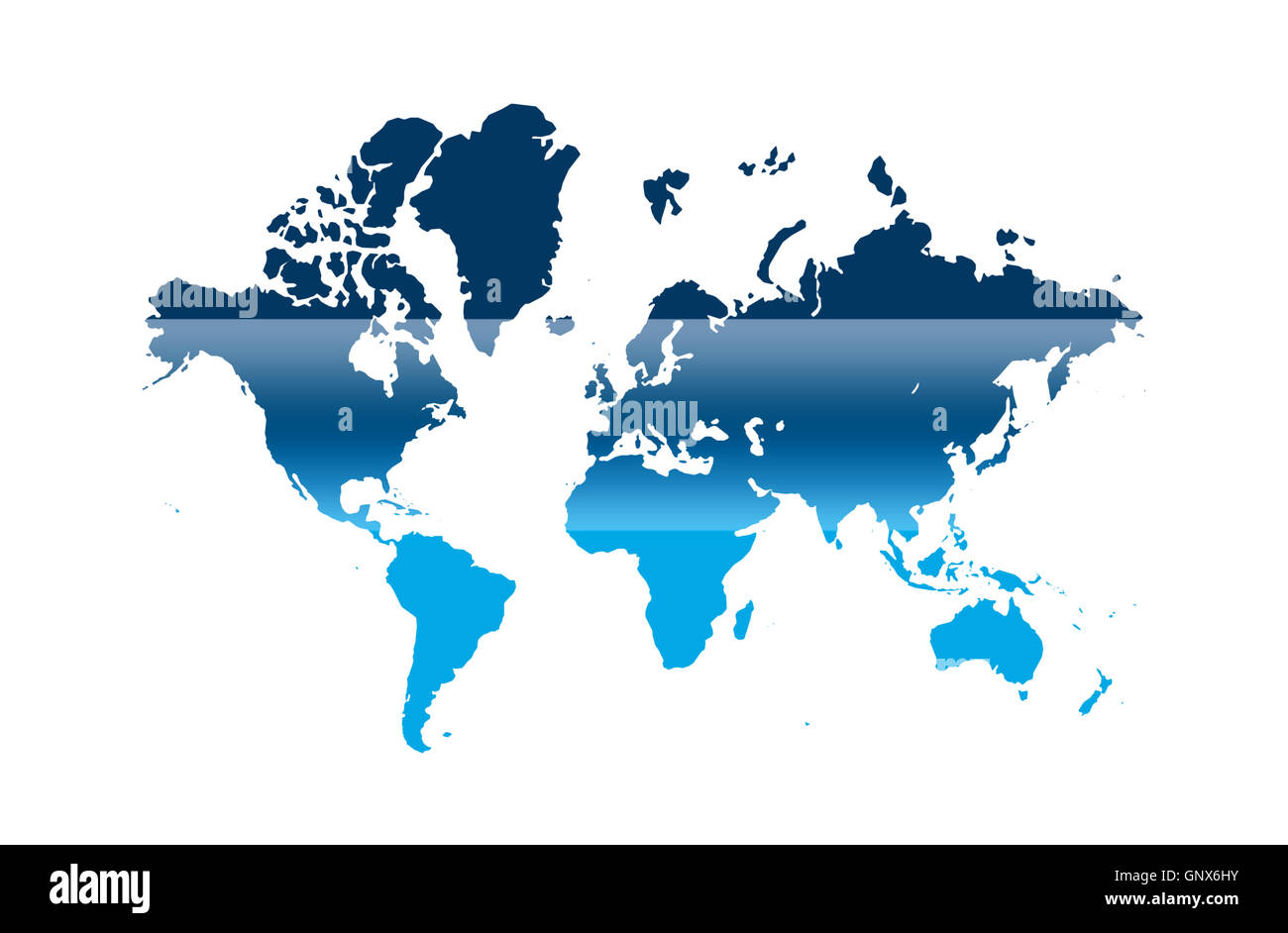 Blue and white Illustrated world map with white background Stock Photo ...