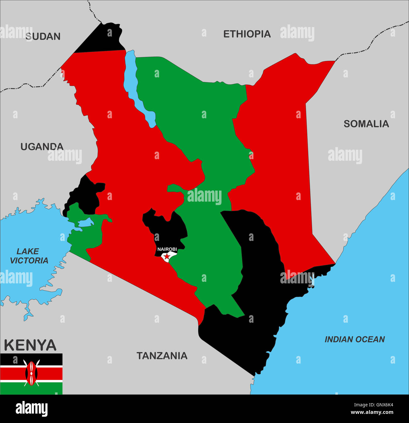 Kenya map hi-res stock photography and images - Alamy
