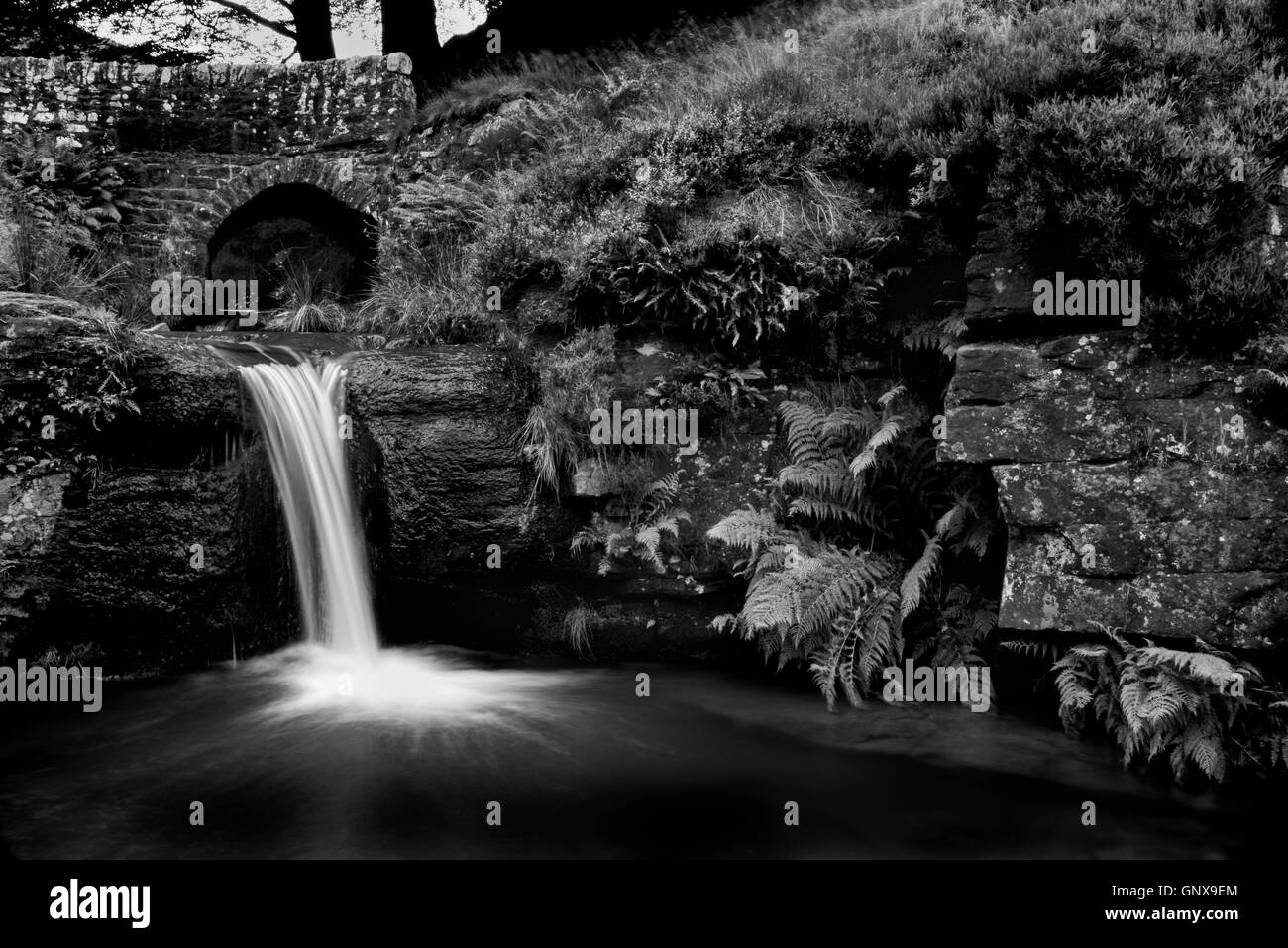 Waterfall at Three Shires Head and Panniers Pool Peak District Stock ...