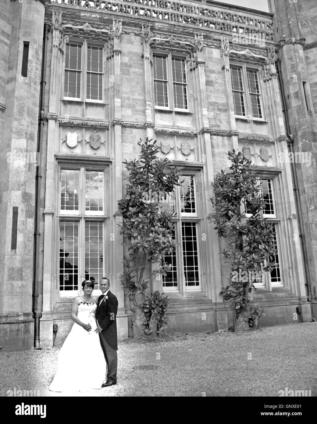 The Bride and Groom outside an Historic Building Stock Photo - Alamy