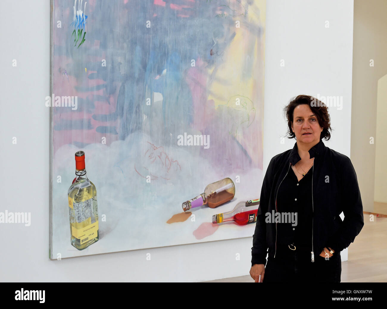 Hanover, Germany. 01st Sep, 2016. German painter Monika Baer stands in ...