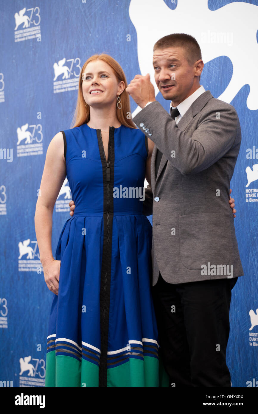 Amy Adams and Jeremy Renner at Arrival film photocall at the 73rd ...