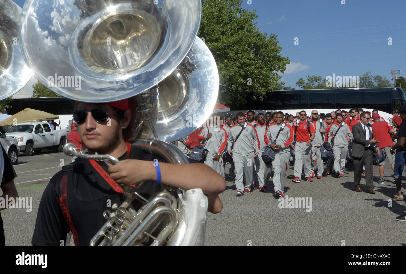 Usa. 1st Sep, 2016. SPORTS -- Sousaphone player Dalton Kroeger (cq), a ...