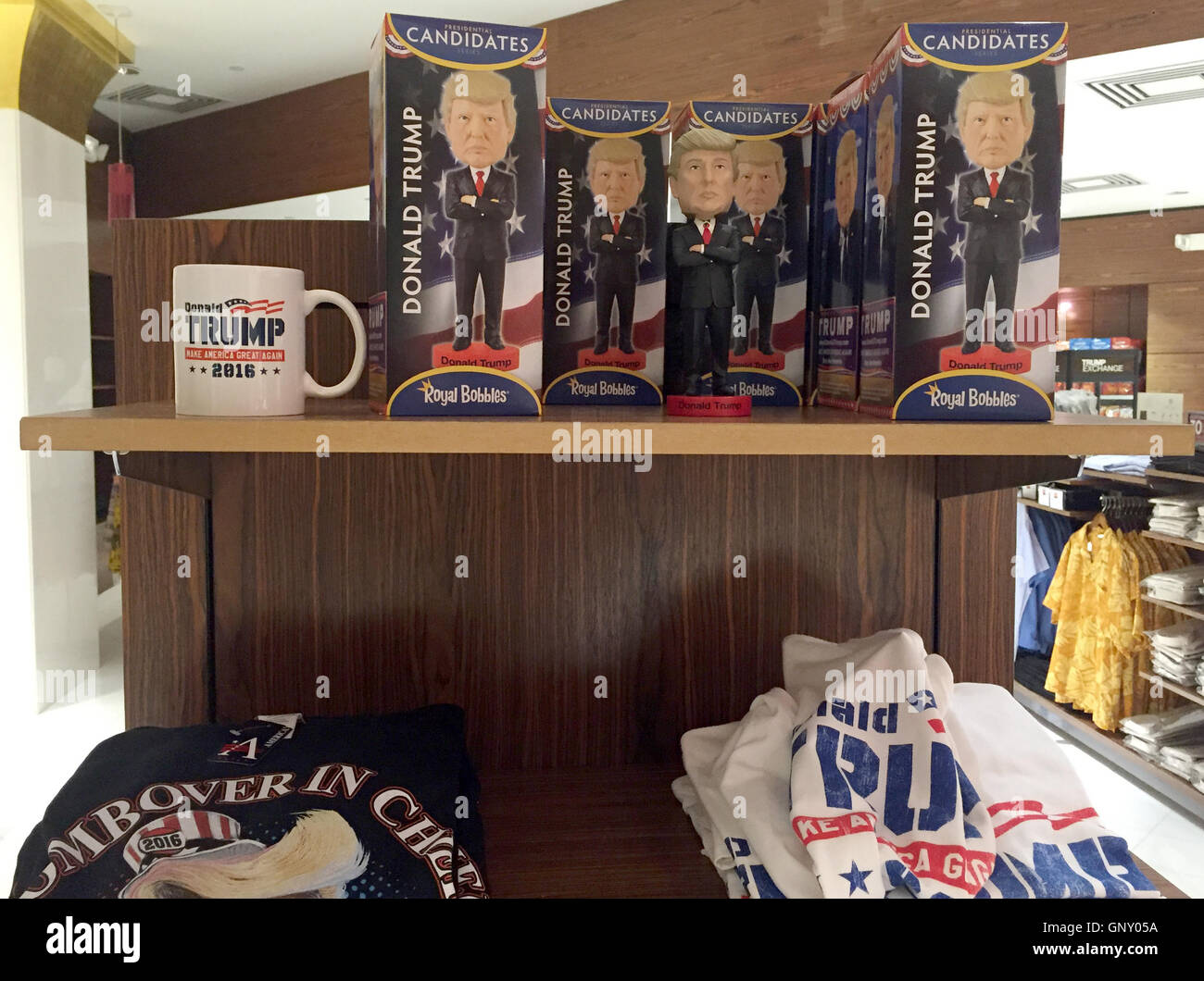 Atlantic City, USA. 15th Aug, 2016. Promotional items including cups ...