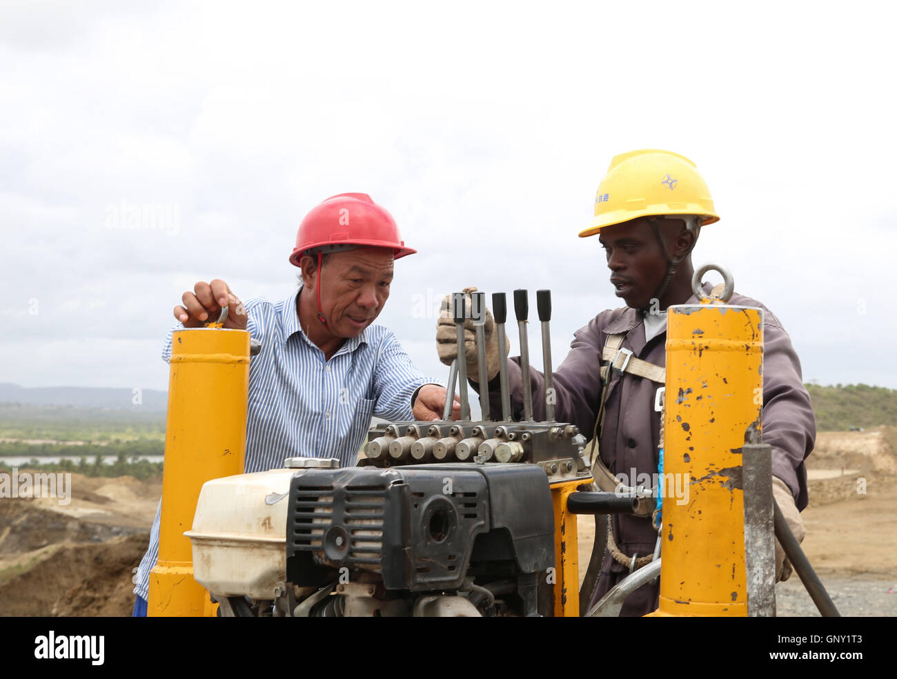 Mombassa, Kenya. 1st Sep, 2016. A Chinese engineer works with his ...