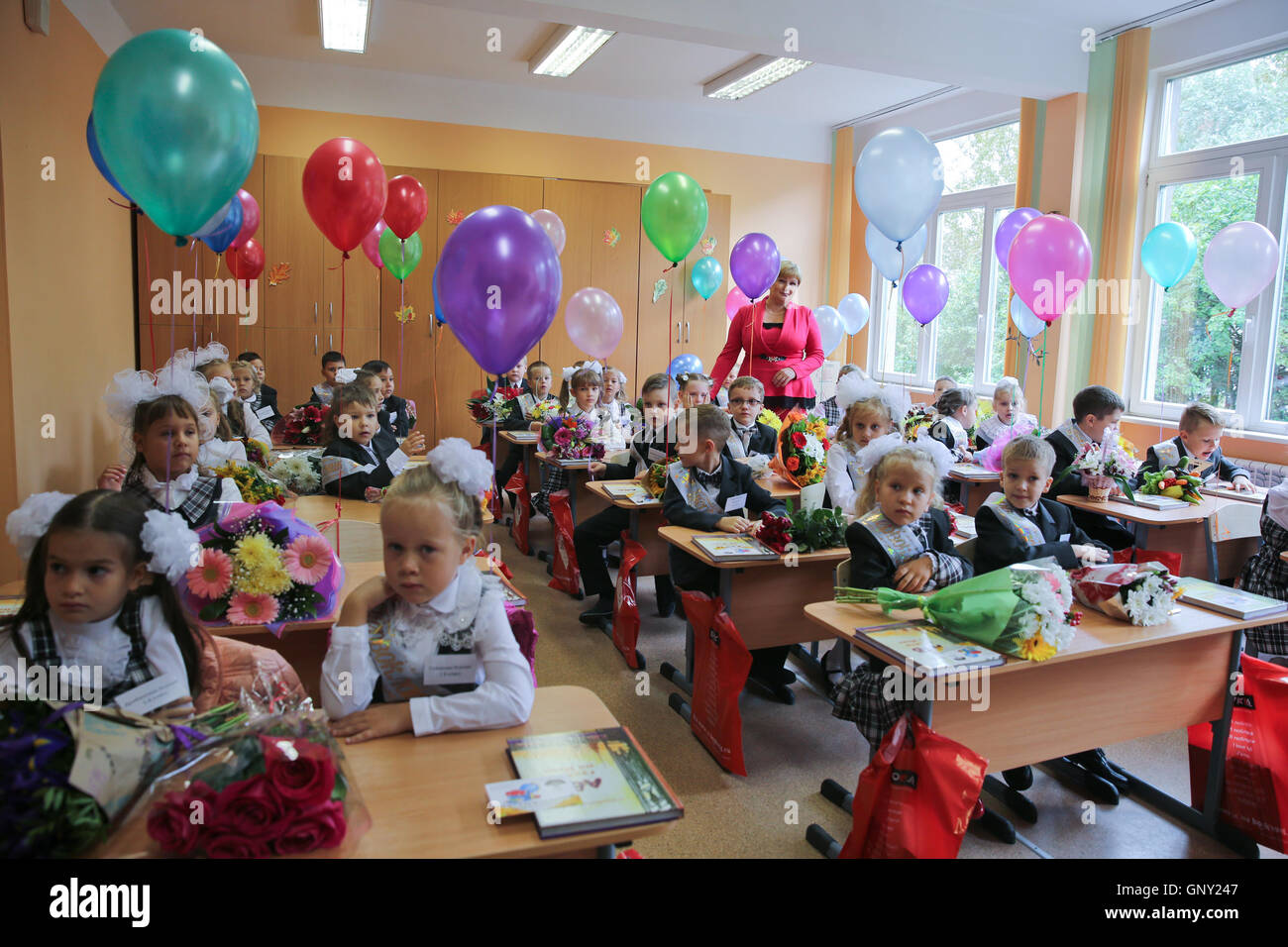 St. Petersburg, Russia. 1st Sep, 2016. Students sit in a classroom at ...