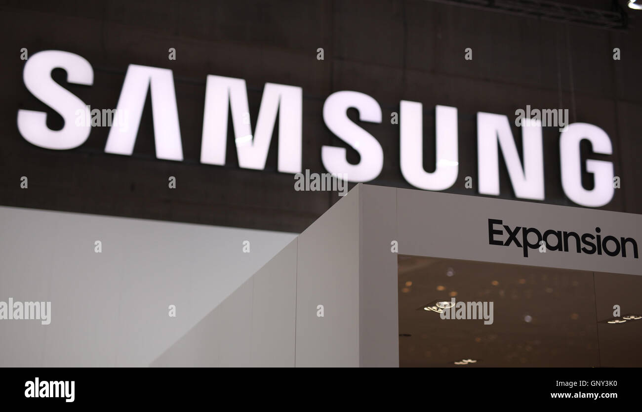 Berlin, Germany. 2nd Sep, 2016. The logo of Korean manufacturer Samsung ...