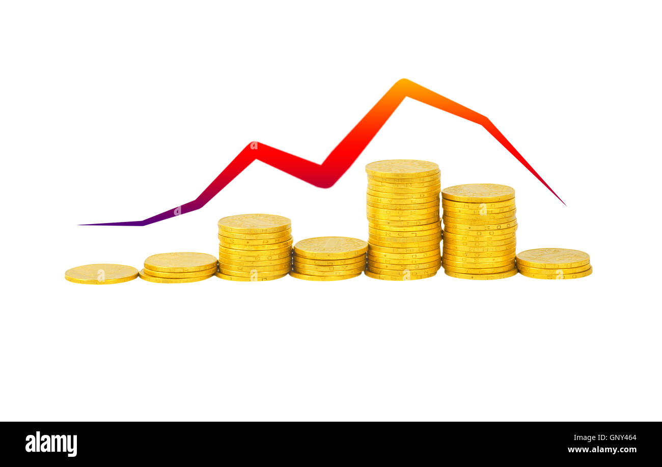 graph of the columns of coins Stock Photo - Alamy