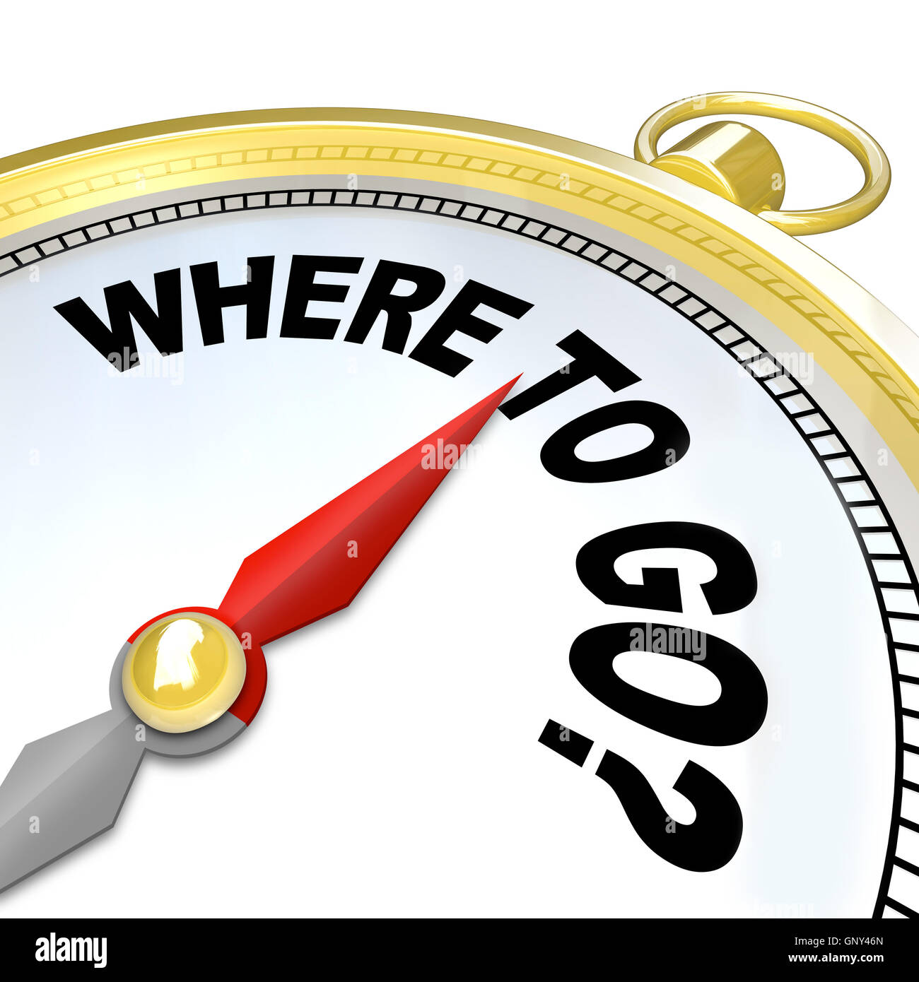 Where to Go Compass Directs to Successful Goal Path Stock Photo - Alamy