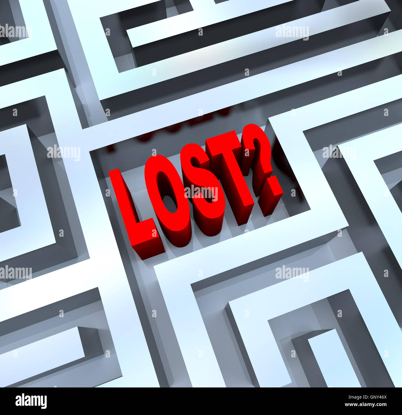 Lost Word in Maze Disoriented in Labyrinth Stock Photo - Alamy