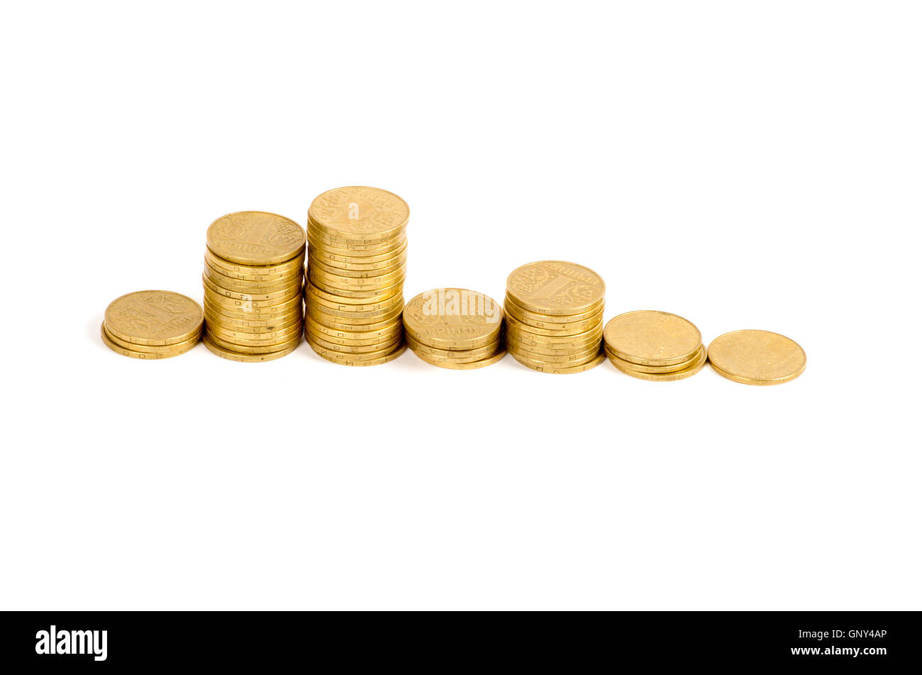 graph of the columns of coins Stock Photo - Alamy