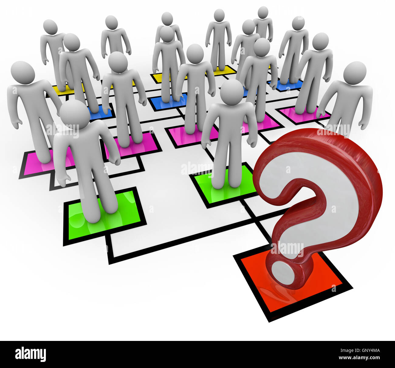 Question Mark Lack of Leadership Org Chart Stock Photo - Alamy