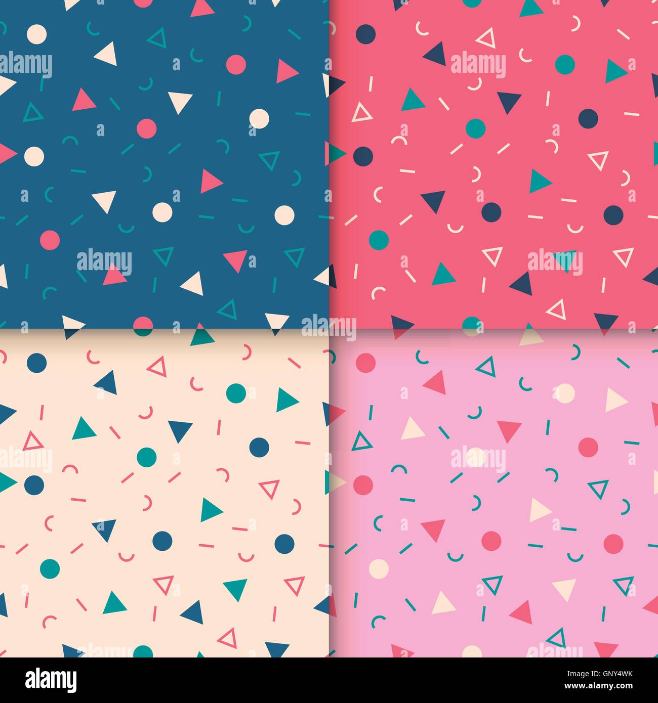 Minimal background pattern design set with colorful geometric elements ...