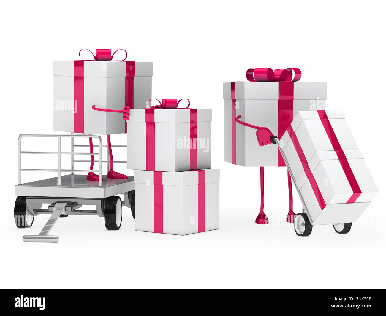 3d truck gift box delivery hi-res stock photography and images - Alamy