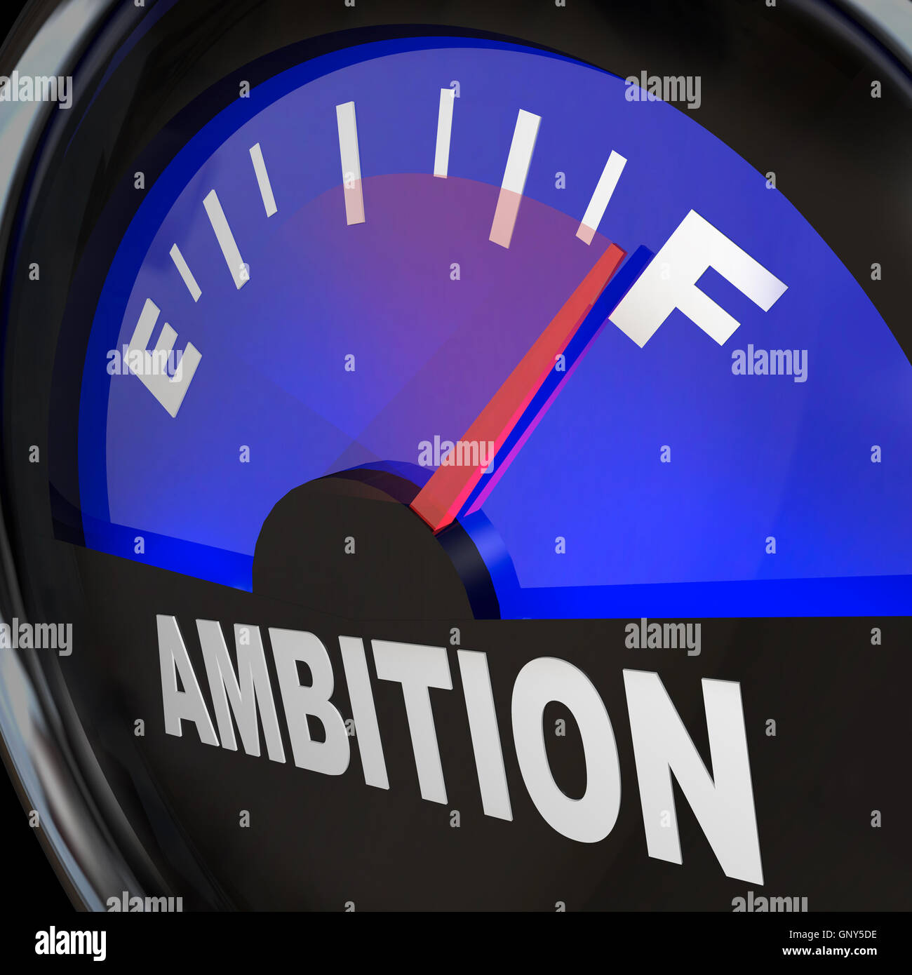Fuel Gauge Ambition Measuring Enthusiasm Stock Photo - Alamy