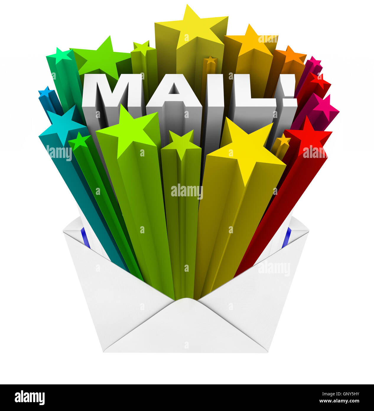 Mail Word in Envelope Open Correspondence Message Stock Photo - Alamy