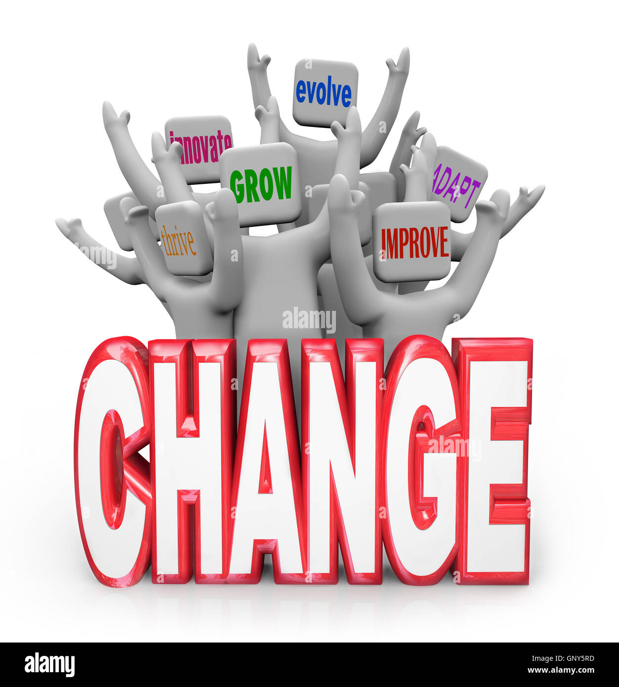 Change Team of People to Innovate Evolve Improve Adapt Stock Photo - Alamy
