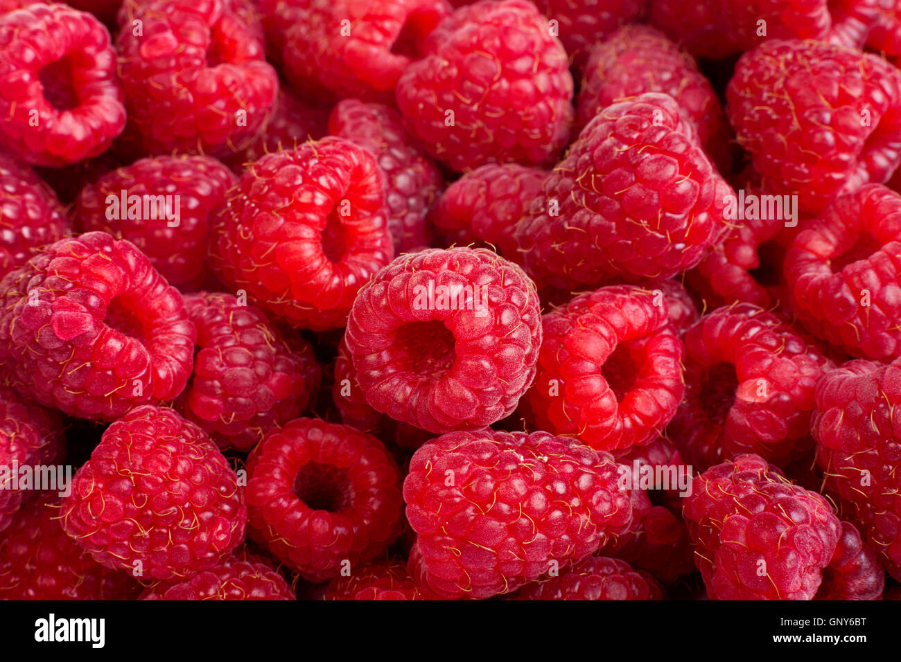 Ripe rasberry fruit horizontal close up background Stock Photo - Alamy