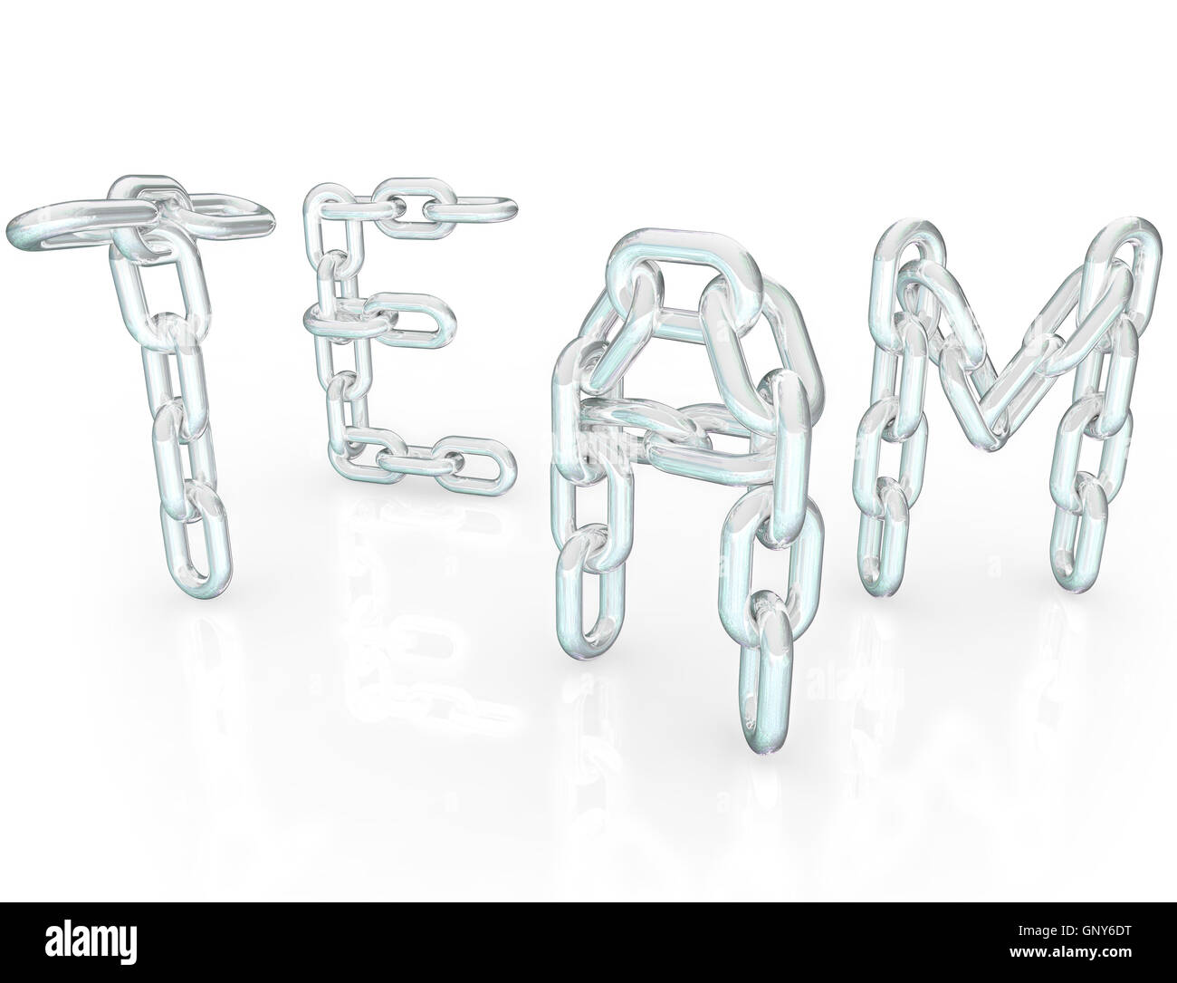 Team Word Chain Links Together Partners Stock Photo - Alamy