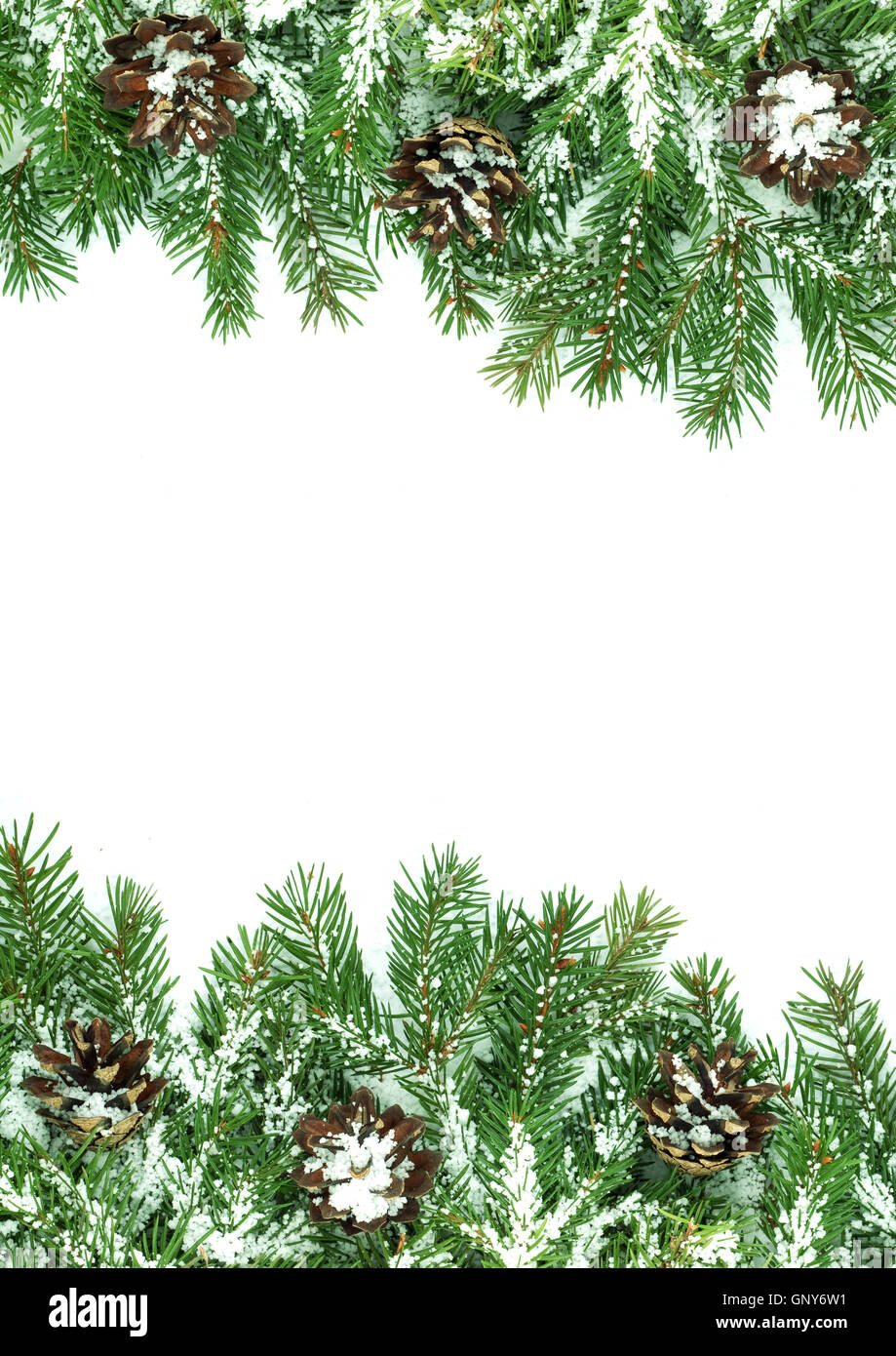 Christmas framework with snow Stock Photo - Alamy