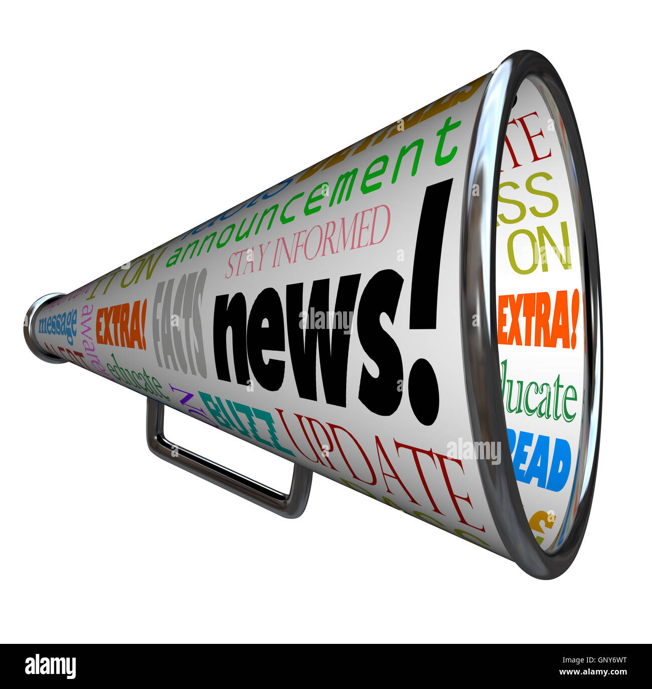 News Bullhorn Megaphone Important Alert Announcement Stock Photo - Alamy
