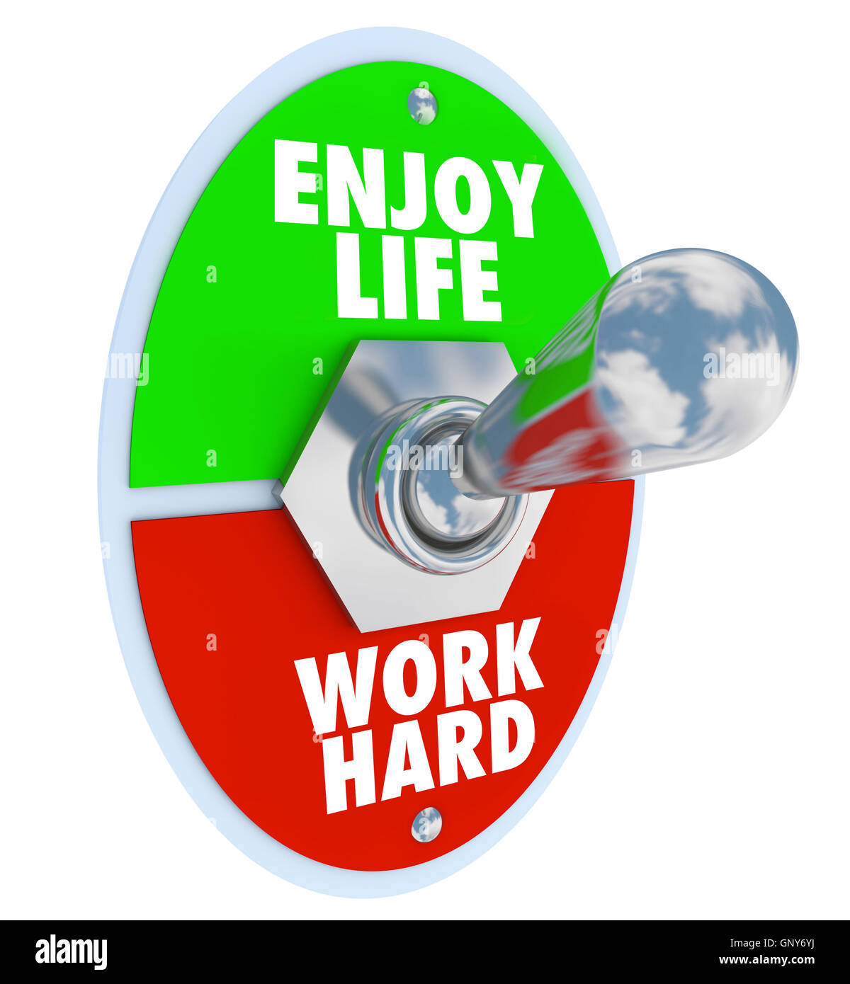 Enjoy Life vs. Work Hard Balance Toggle Switch Stock Photo - Alamy