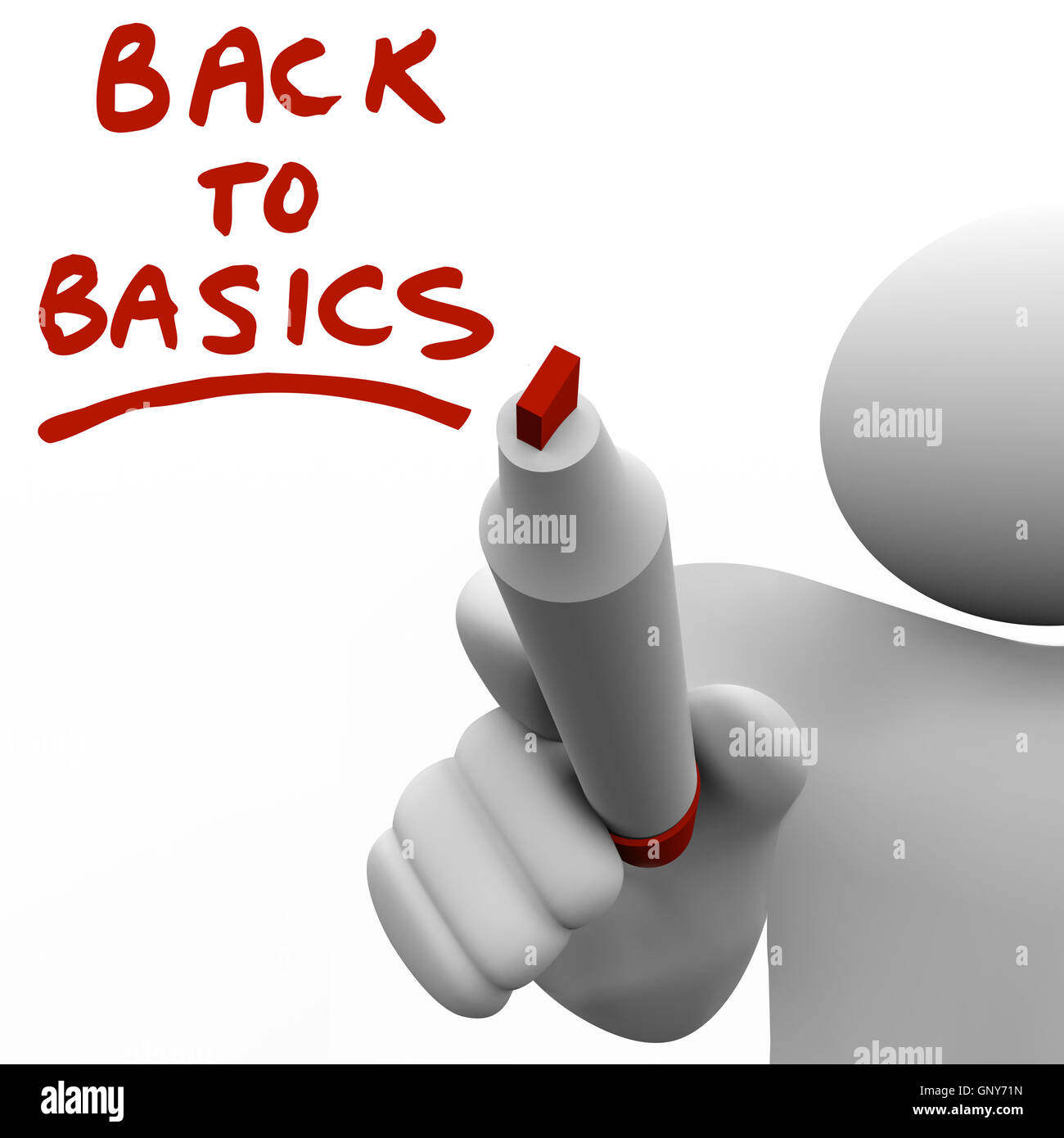 Back to Basics Writing Message Red Marker Stock Photo - Alamy