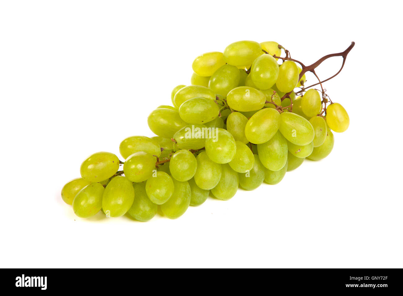 Bunch of Green Grapes laying isolated Stock Photo - Alamy