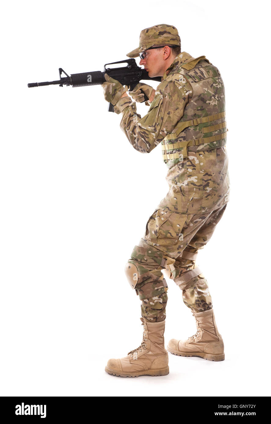 Soldier with rifle Stock Photo - Alamy