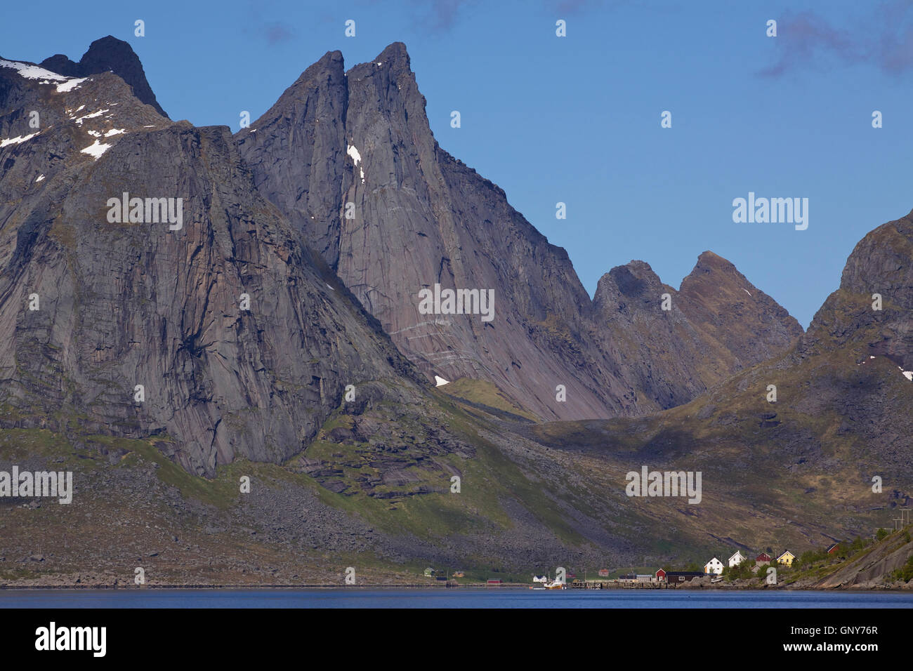 Fjord on Lofoten islands Stock Photo - Alamy