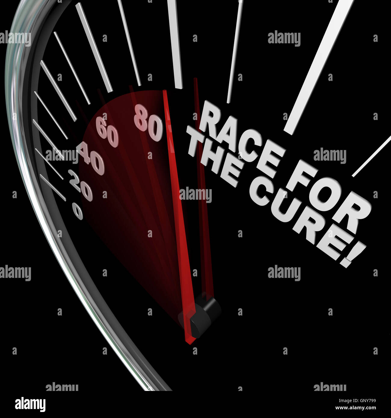 Race for the Cure Speedometer Fundraiser Words Stock Photo - Alamy