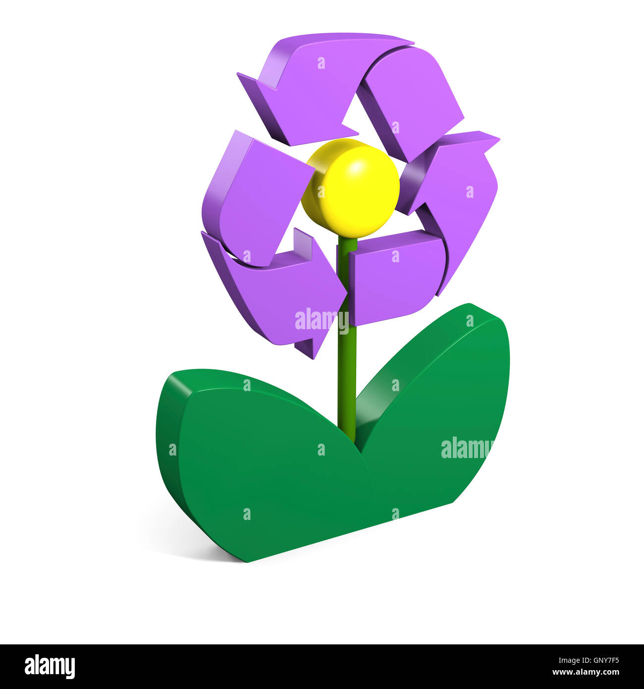 Recycling symbol on flower Stock Photo - Alamy
