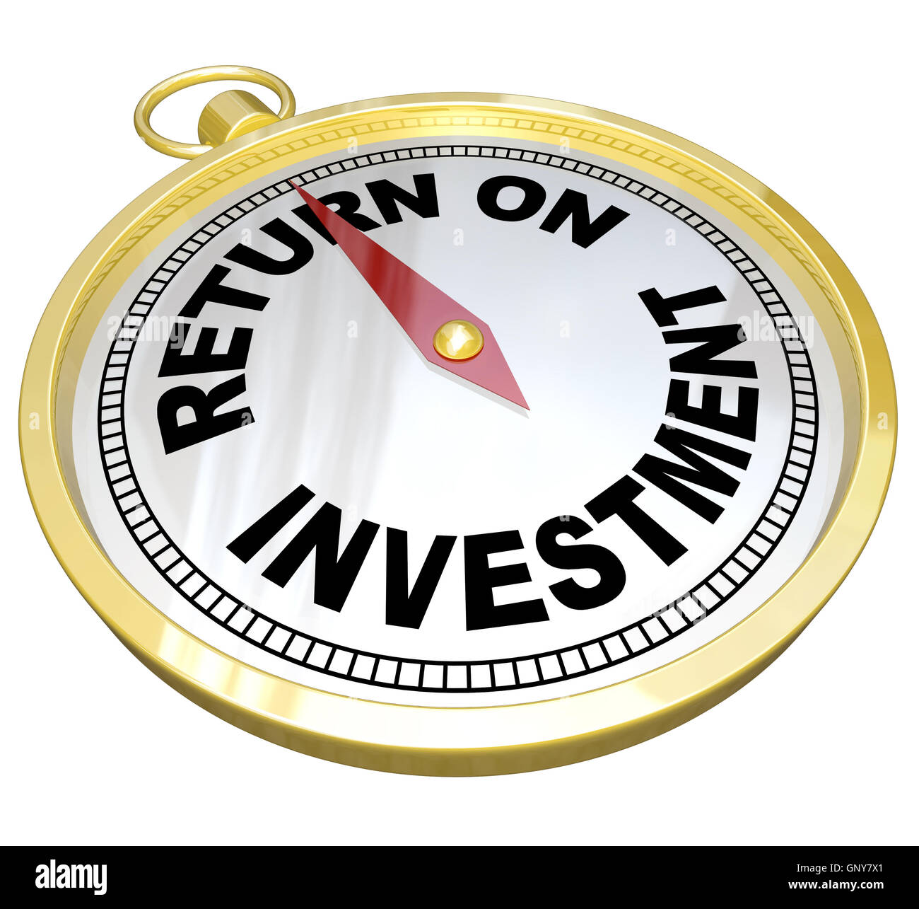 Return on Investment Compass Advice Help Growing Wealth Stock Photo - Alamy